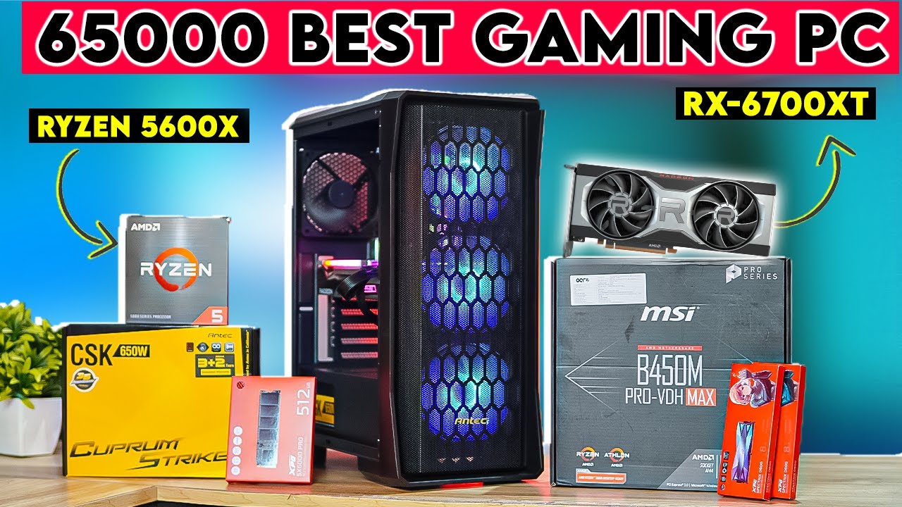 Rs 65,000 Gaming PC Build | Ryzen 5 | 5600x | RX 6700 XT | 60k Gaming ...