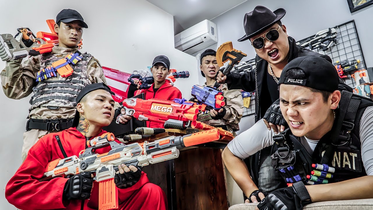 Alpha Nerf War: Alpha Warriors Nerf Guns Fight Criminal Boss Group Unbelievable Nerf Battle ...