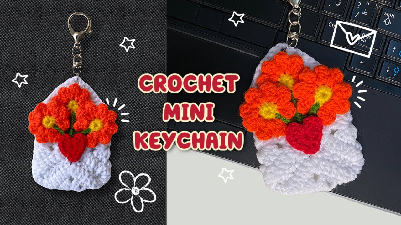 Crochet Tiny Flower Bouquet Keychain - Quick & Easy DIY Gift Idea - YouTube