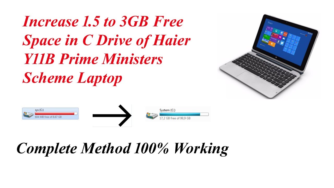 Haier Y11B C Drive Space Increase | Haier Y11B SSD - YouTube