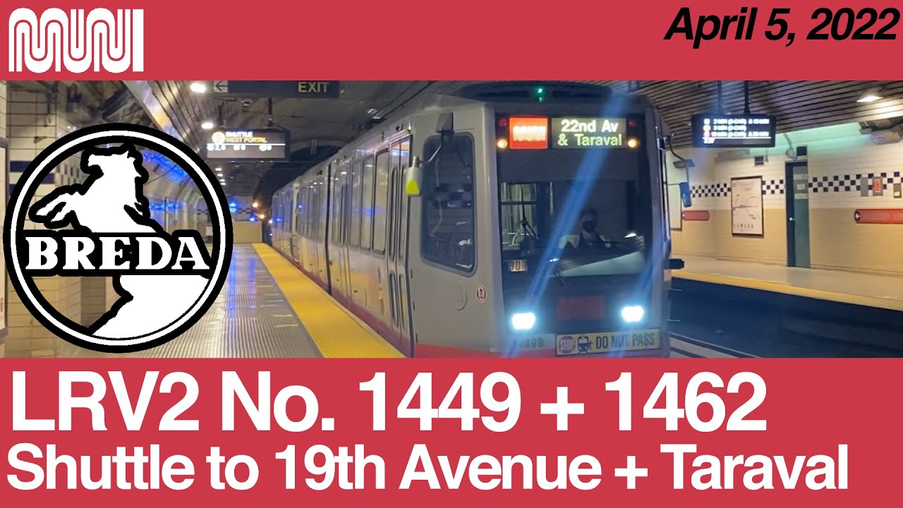 SF Muni Breda LRV2 No.1449 on Shuttle to 19th Ave + Taraval - YouTube