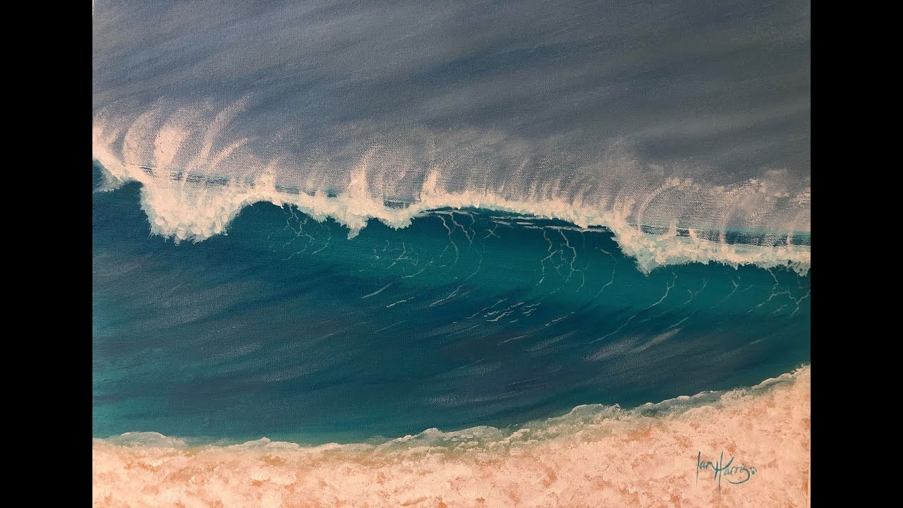 #352 Rolling Wave "how to paint in acrylic" - YouTube