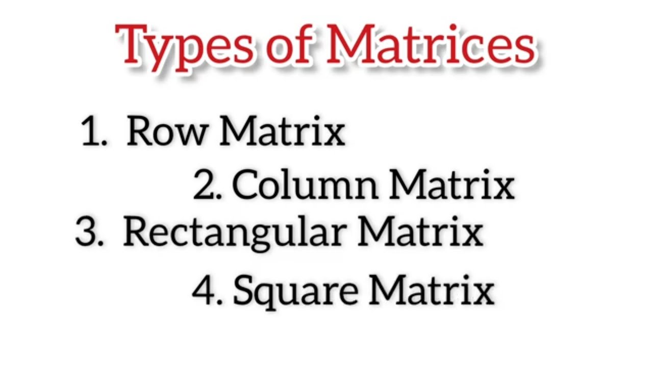 Matrices and Determinants | Types of Matrix | Matrix - YouTube