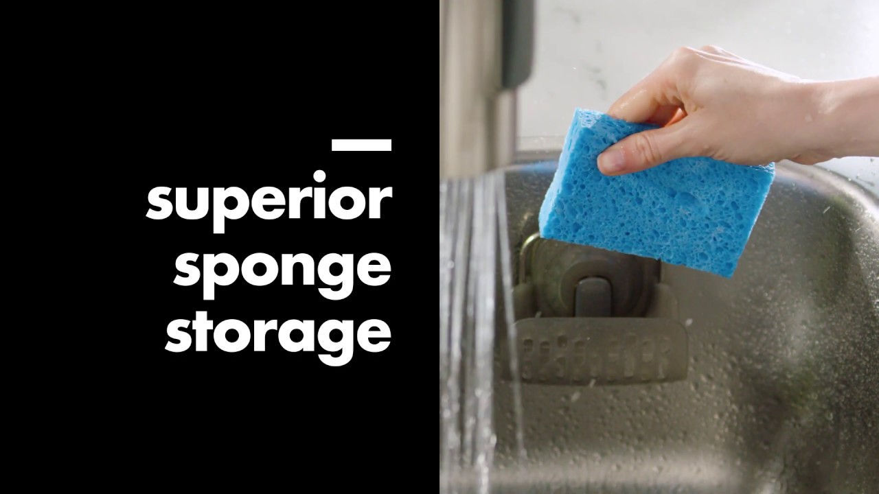 OXO Good Grips StrongHold™ Suction Sponge Holder - YouTube
