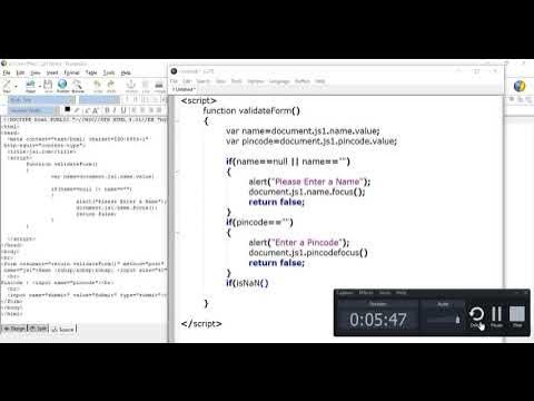 STANDARD 12 - Chapter 2 - Java Script Validation Name and Pincode - YouTube