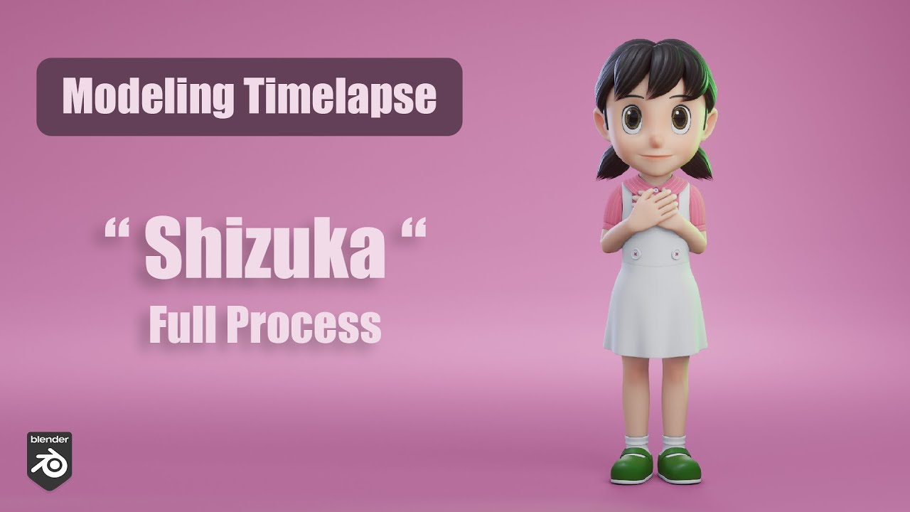 Character Modeling Shizuka Stand By Me - Blender 3D Timelapse - YouTube