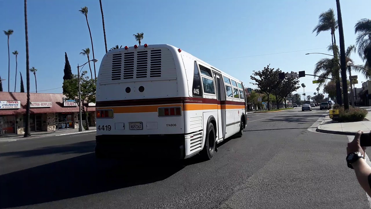Ex LACMTA 1982 GMC RTS 04 #4419 Taking off - YouTube