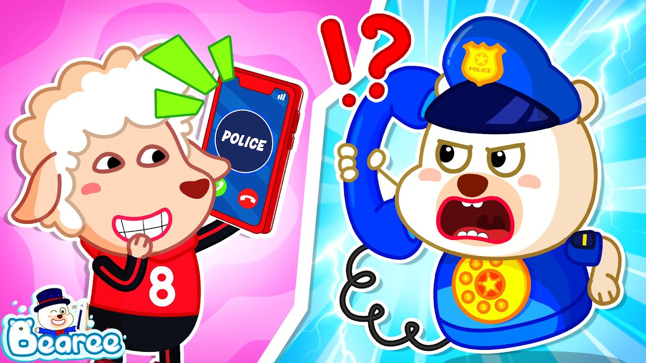 Don't Make Prank Calls! Bearee Pretend Play Police Phone☎️ Kids Learn ...