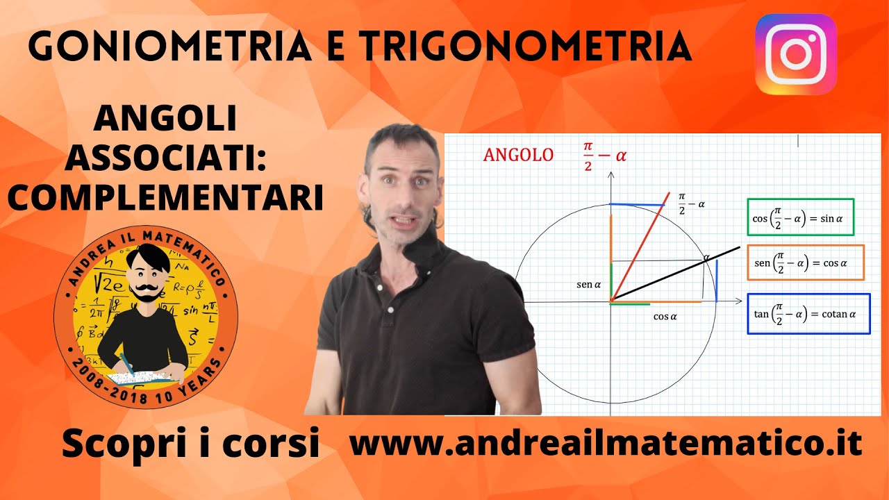 Angoli associati - angoli complementari - TRIGONOMETRIA E GONIOMETRIA ...