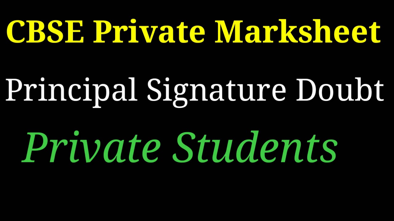 cbse private marksheet 2020 || cbse board private marksheet principal ...