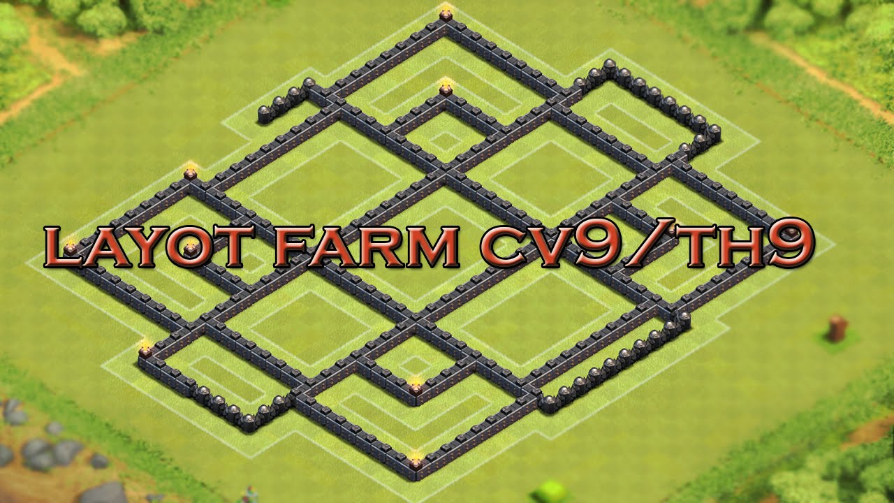 clash of clans - layout cv9 farm / layout th9 farm - YouTube