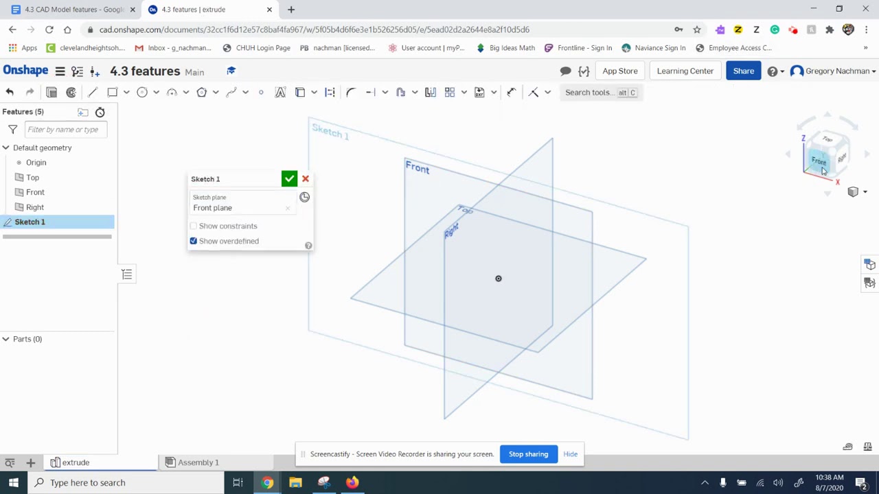 4.4 onshape extrude - YouTube