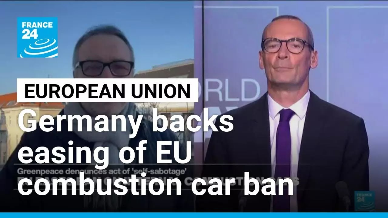 EU eases ban on internal combustion cars • FRANCE 24 English - YouTube