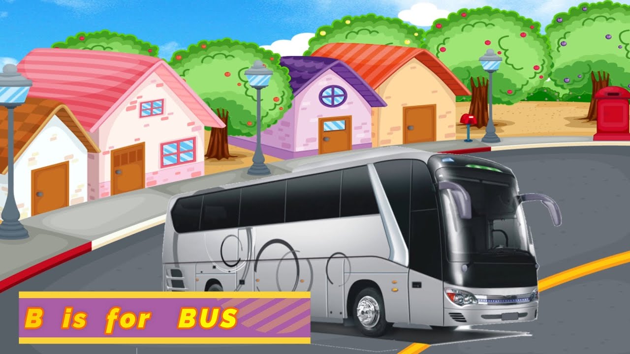 BUS CAR Vehicle Alphabet song, Phonics Song, ABCD Alphabet Song, ABCD ...