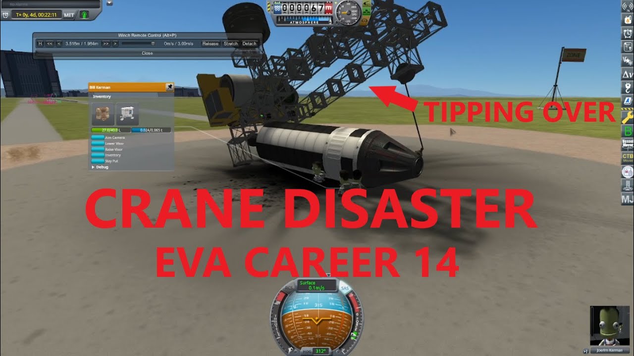 KSP - EVA career 14: Crane disaster - YouTube