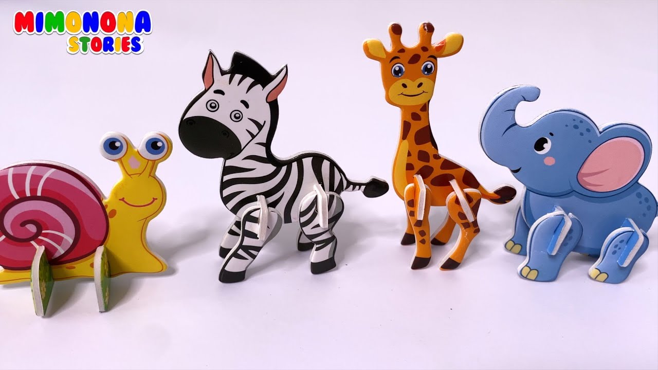 Arma y Aprende 🦓🦒 Animales Armables: Loro Caracol Ardilla Canguro y mas Mimonona Stories - YouTube