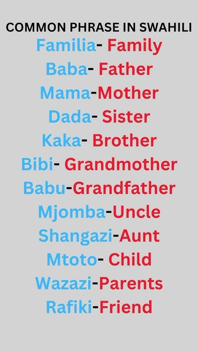 Common Swahili Phrases Family edition #learnswahili # ...