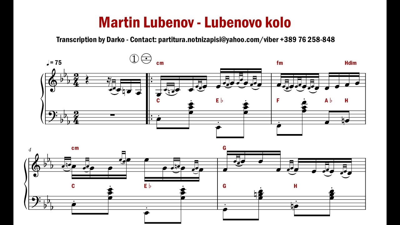 [Notni zapis za harmoniku] Martin Lubenov - Lubenovo kolo - YouTube