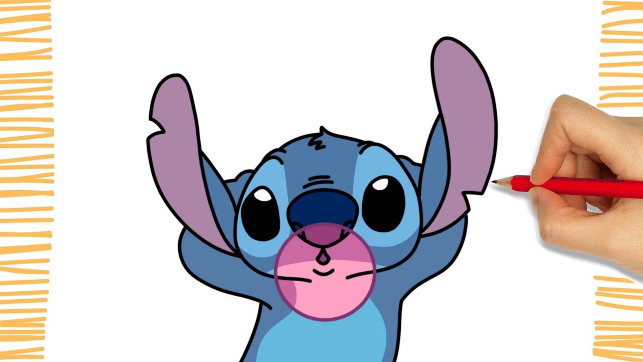 Como Dibujar a STITCH CON CHICLE I Paso a Paso I Muy Fácil - YouTube