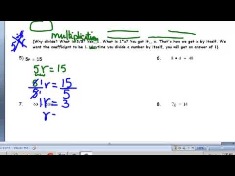 LessonLesson 7.3 Solving Equations Using Multiplication or Division - YouTube