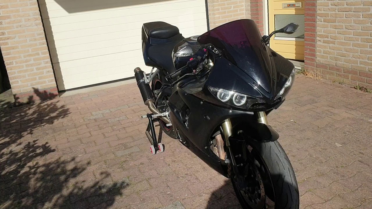 Yamaha Yzf R6 5SL 2005 Danmoto GP exhaust review and rev - YouTube