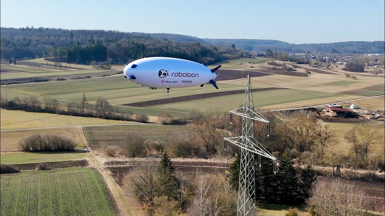 GERMANY'S FIRST - Power Grid Inspected by Airship-Drone - YouTube