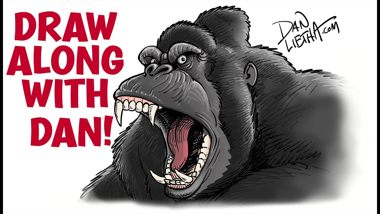 Draw Along With Dan! This week is APE WEEK!! Today we draw an AWESOME ...