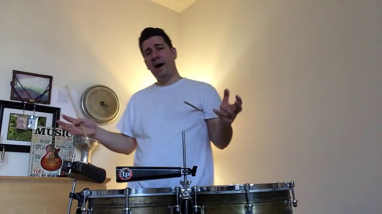 One person, Bongo + timbale pattern - YouTube