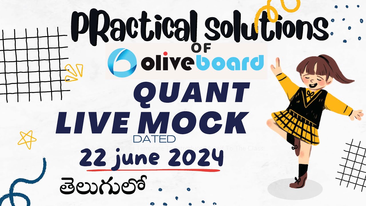 OLIVE BOARD: QUANT - CGL LIVE TEST EXPLANATION IN TELUGU || 22.06.2024 ...