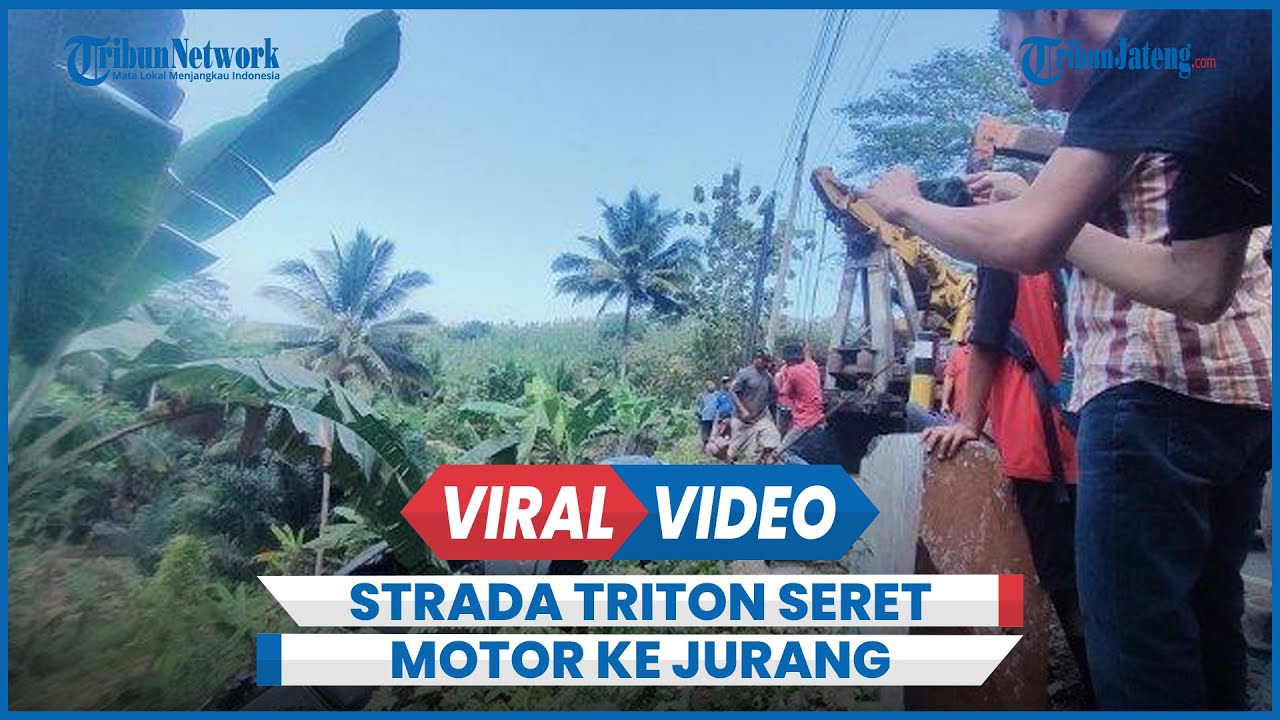 Kecelakaan Strada Triton Seret Motor Jatuh ke Jurang Pangandaran - YouTube