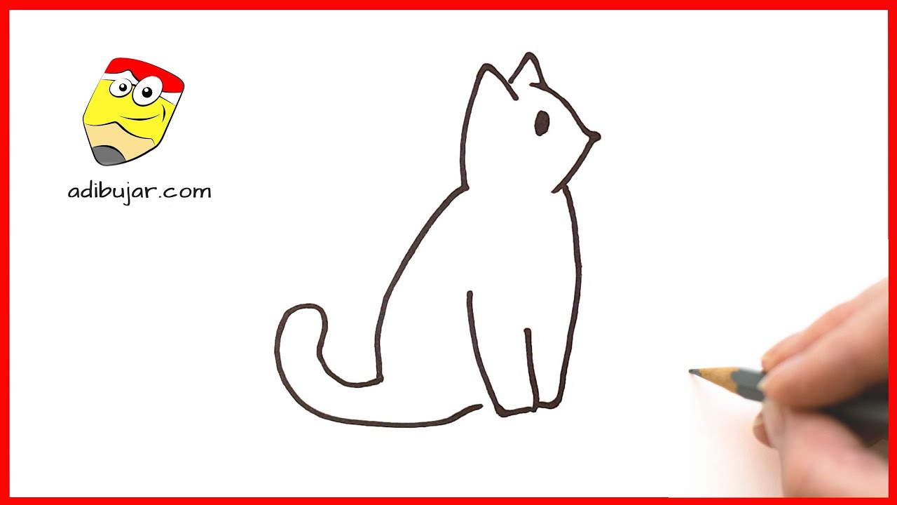 Cómo dibujar un gato fácil | How to easy draw a cat - YouTube