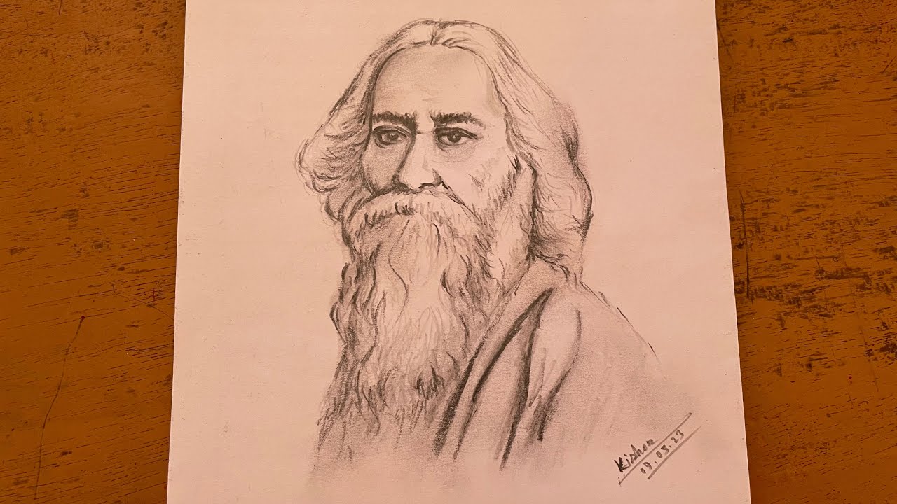 How to draw Rabindranath Tagore || Rabindranath Tagore pencil drawing ...