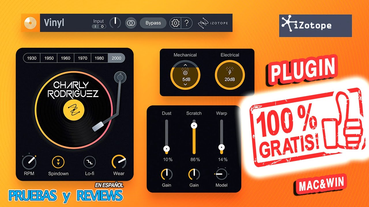 🎁 IZOTOPE VINYL PLUGIN GRATUITO simulando efectos tocadiscos!! 🎁 ...