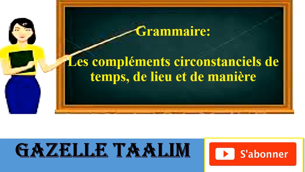 Grammaire: les compléments circonstanciels de lieu, de temps et de ...