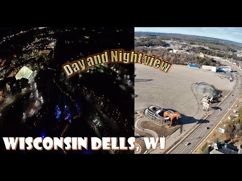 Day and Night Time view of Wisconsin Dells, WI #aerialvideo #views # ...