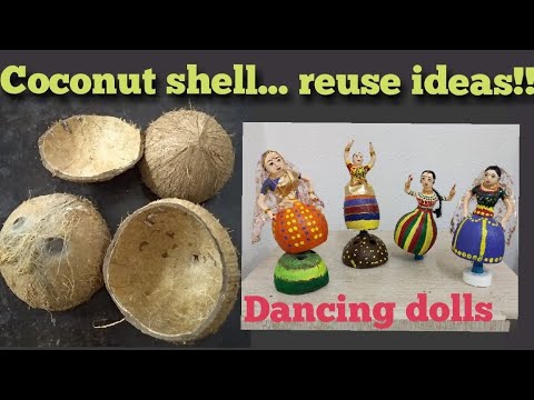 Dancing dolls from coconut shells. VEDHA'S corner - YouTube