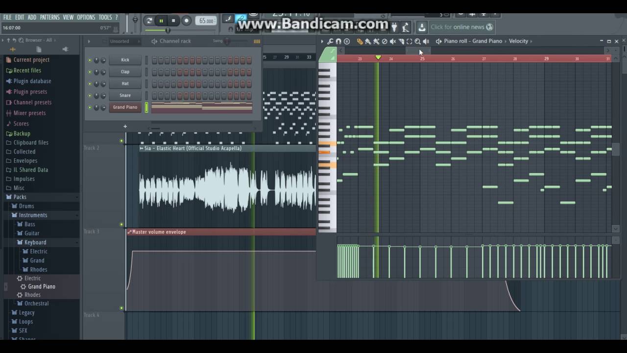 Sia - Elastic Heart Instrumental (Piano) with vocal [Fl Studio 12 ...