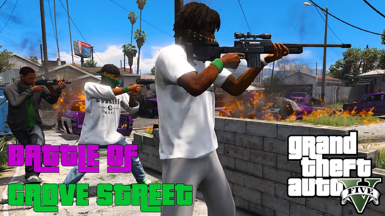 Battle of GROVE STREET! | GTA5 NPC Wars 21 - YouTube