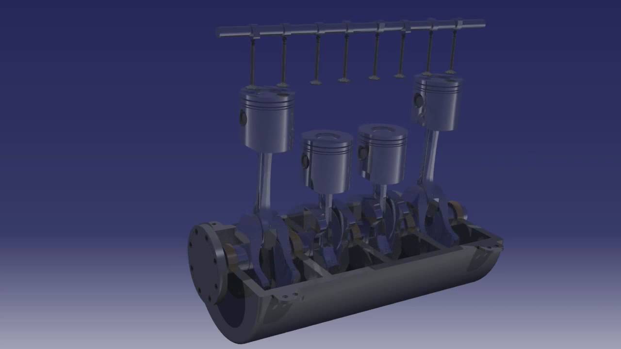 4 Zylinder Reihenmotor CATIA V5 - YouTube