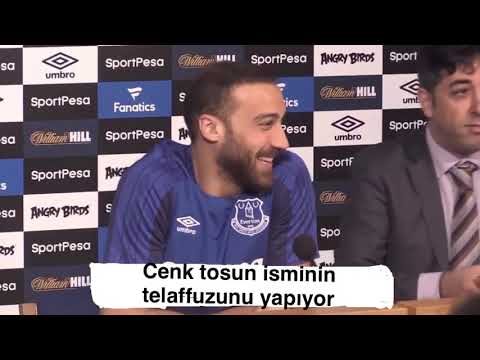 Cenk tosun,isminin türkçe telaffuzunu yapıyor