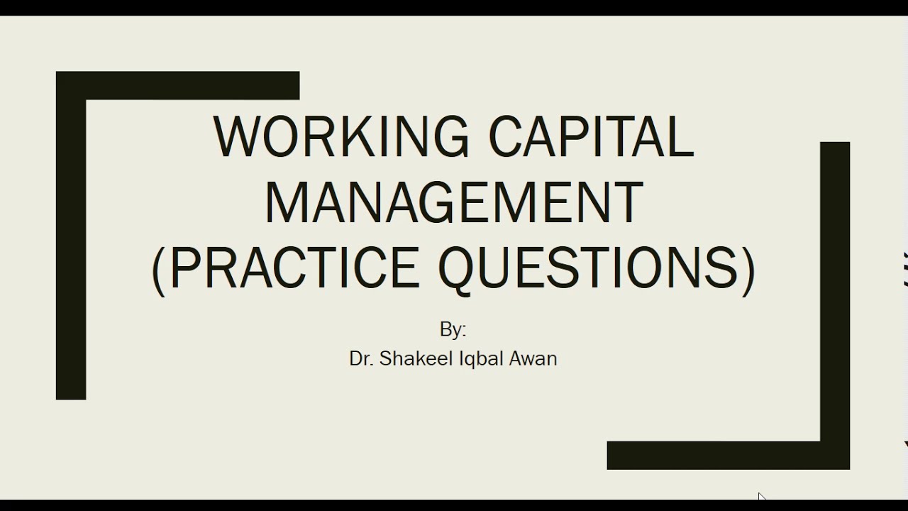 Lecture Practice Questions WCM - YouTube