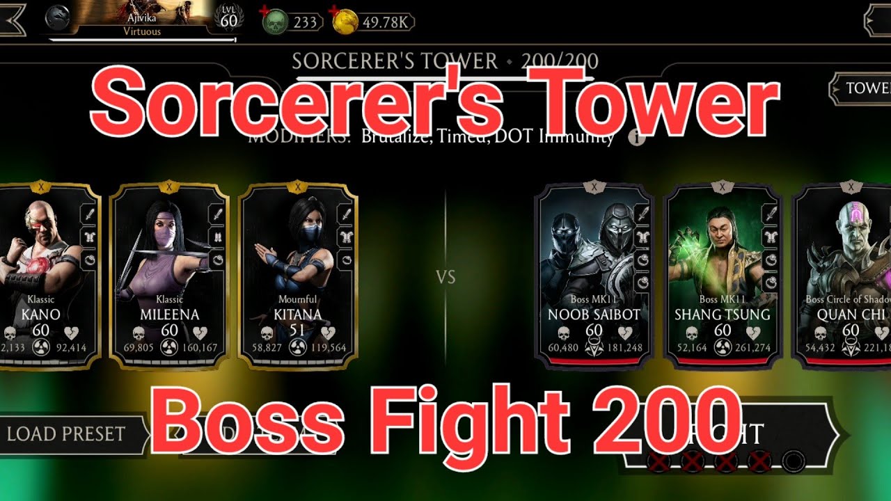 Mk Mobile Sorcerer's Tower Boss Fight 200 | Talent Tree & Equipment ...