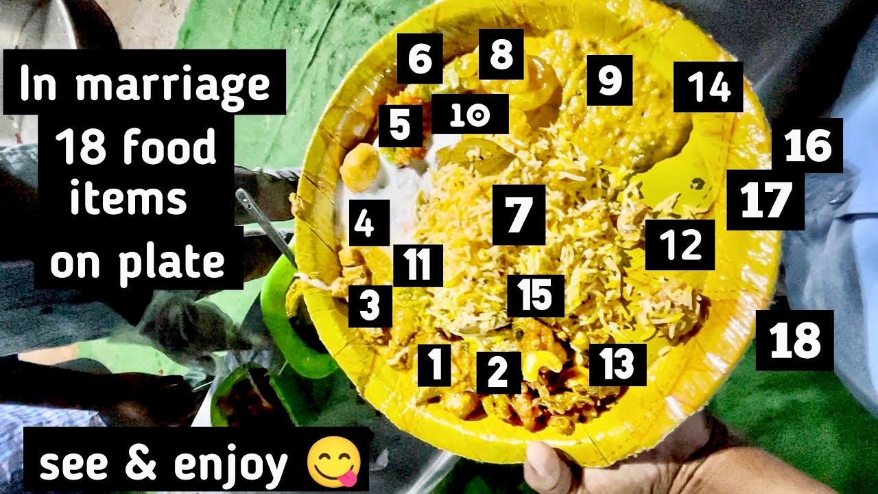 Super tasty marriage food | best 18 food items in one single plate ...
