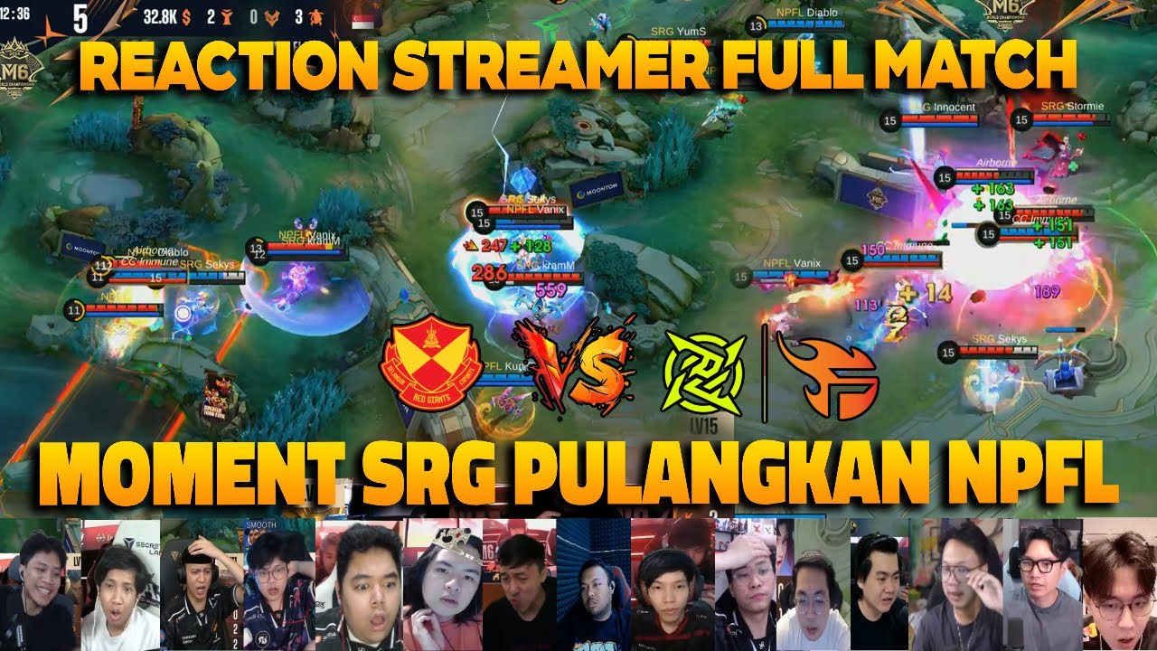 REAKSI STREAMER SRG VS NIP FLASH LOWER BRACKET M6 SRG VS NPFL - YouTube