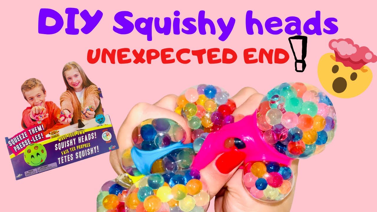 SQUISHY HEADS slime with water pearls Kids Lab experience . Crash test ...