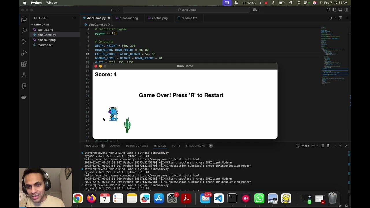 Dino game in python with ChatGPT - YouTube