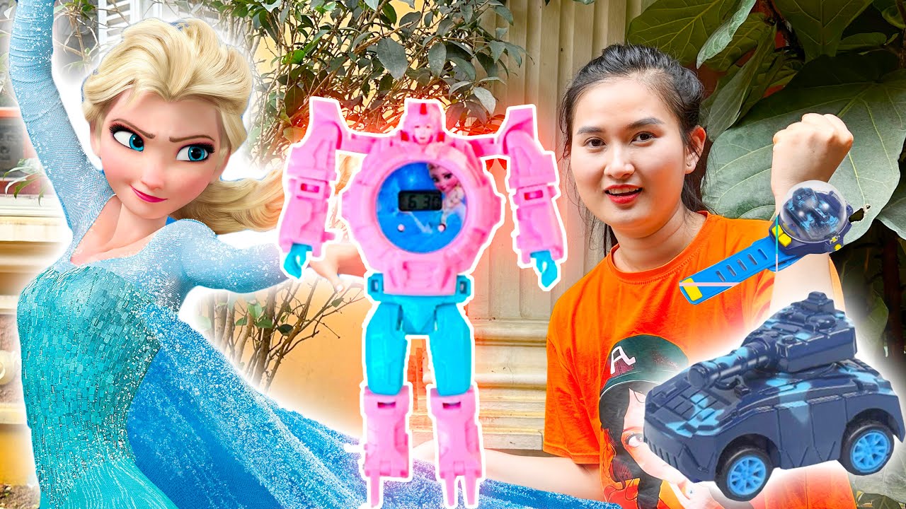 Cam Cam review đồng hồ robot biến hình công chúa elsa, đồng hồ xe tăng điều khiển từ xa - Cam ...