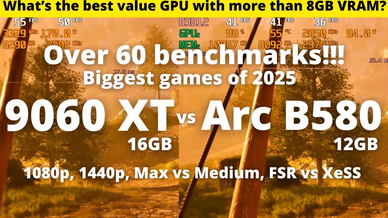 Best value GPU with more than 8GB? RX 9060 XT 16GB vs Arc B580- The Ultimate Comparison!!! - YouTube