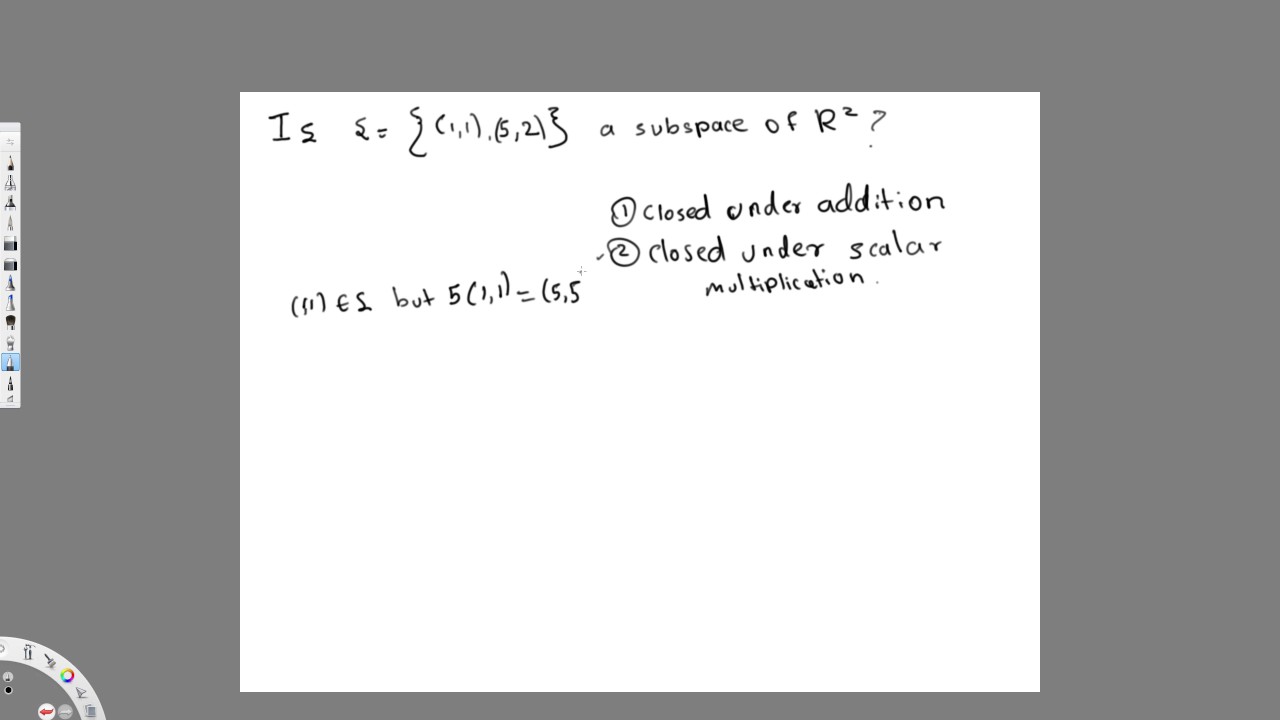 Is S a subspace of R^2? - Linear Algebra - YouTube