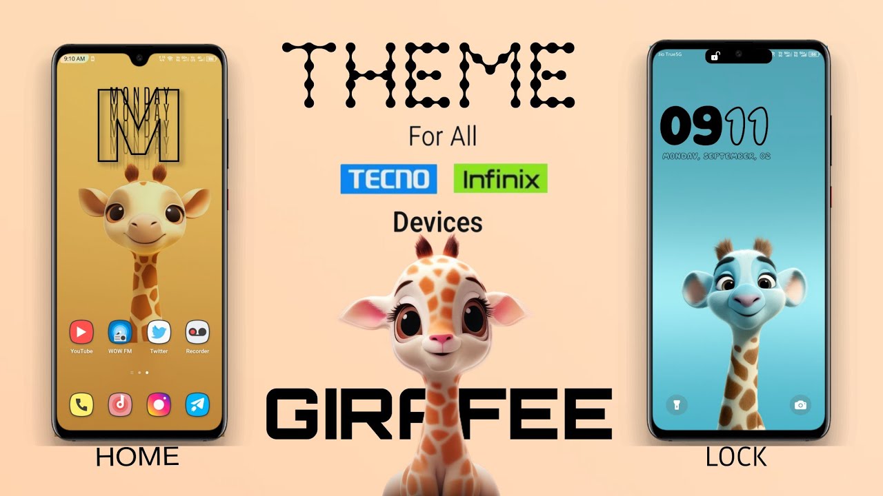 Girafee New theme + New icons for all Tecno & Infinix Devices - YouTube